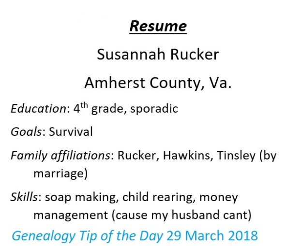 Create an Ancestral Resume - Genealogy Tip of the Day