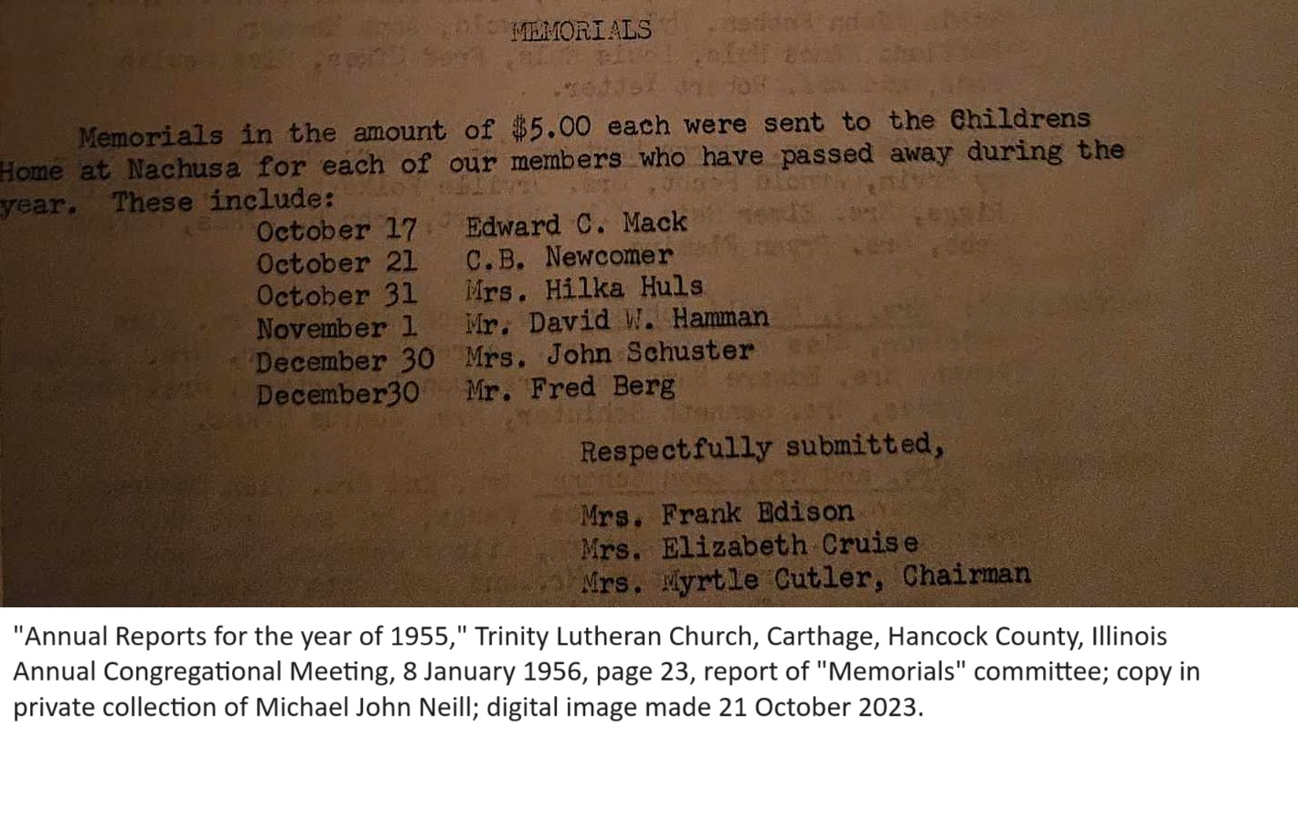 Congregational Reports - Genealogy Tip of the Day